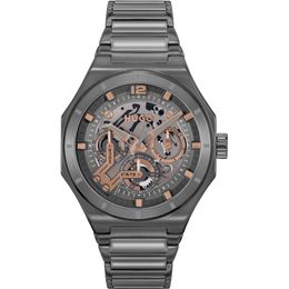 Hugo Herren Multifunktionsuhr "GRAIL SKELETON", grau, Armbanduhren, Armbanduhr, Quarzuhr, Herrenuhr, Datum, Edelstahlarmband