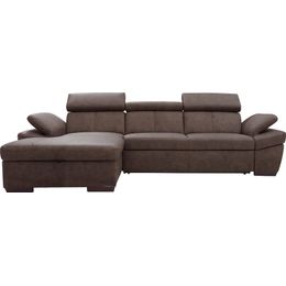 Ecksofa, B:280cm H:77cm T:170cm, braun, exxpo - SOFA FASHION, Microfaser-Primabelle (100%