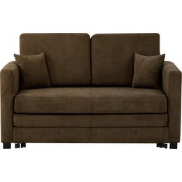 2-Sitzer Home Affaire, B:140cm H:87cm T:83cm, braun, Sofas, "Mexico", mit ausziehbarer Schlaffunktion