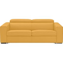 2,5-Sitzer Egoitaliano, B:226cm H:97cm T:103cm, gelb, Sofas, "Cabiria, Design und super Sitzkomfort", inkl. manuell verstellbarer Kopfst&uuml;tzen, mit