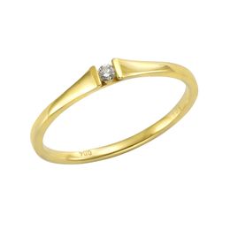 OROLINO Damen Fingerring "Gold 585 mit Brillant 0,04ct.", 058 (18,5), 0,04 SI = kleine Einschl&uuml;sse, Gold, gelb, Gold, Fingerringe
