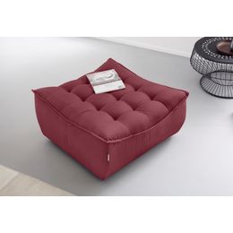 Hocker Calia italia, B:81cm H:42cm T:87cm, lila, Luxus-Microfaser Selfie (100% Polyester), Garten, Hocker, "Banjo, Designhocker in toller Optik und