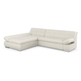 Ecksofa DOMO collection, B:297cm H:80cm T:173cm, beige, Struktur fein 100% Polyester;Chenilleoptik 100% Polyester;SOFTLUX/Struktur fein 100%