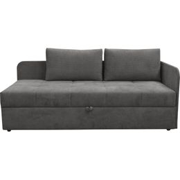 Schlafsofa Alina, B:205cm H:73cm T:95cm, grau, Struktur fein XBO (100% Polyester), Kinderzimmer, Sofas, "Marla", inkl. Stauraum & 2 Rückenkissen,