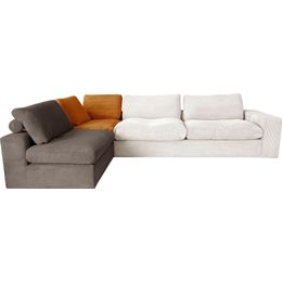 Ecksofa Alina, B:276cm T:226cm, bunt, Cord GCT (92% Polyester, 8% Nylon), Wohnzimmer, Sofas, "Sandy", mit losen Sitz und Rückenkissen, in modernem