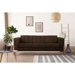 3-Sitzer Home Affaire, B:220cm H:74cm T:88cm, braun, Sofas, "Haki"
