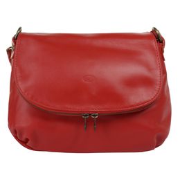 Pike PIK&Eacute; Damen Umh&auml;ngetasche, rot, Leder, gepflegt, Taschen, echt Leder, Made in Italy