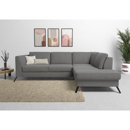 Sit & More Ecksofa SIT & MORE, B:248cm H:88cm T:201cm, grau, 98% Polyester 2%Polyamid, Wohnzimmer, Sofas, "Olsen L-Form", inklusive Sitztiefenverstellung,