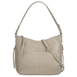 Bruno Banani Damen Shopper, beige, Leder, leicht glänzend, unifarben, Taschen, echt Leder