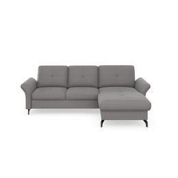 Ecksofa Places of Style, B:258cm H:91cm T:165cm, grau, 100% Polyester, Wohnzimmer, Sofas, "Calando L-Form", wahlweise mit Bettfunktion, Bettkasten