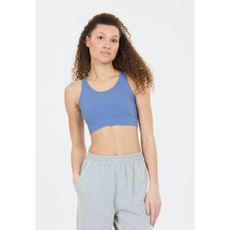 ENDURANCE ATHLECIA ATHLECIA Damen Sport-BH "Aideny", Gr. L, blau, 83% Nylon, 16% Elasthan, 1% Polyester, unifarben, BHs, in nahtlosem Design