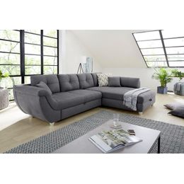 Jockenhöfer Ecksofa, B:330cm T:100cm, grau, JOCKENHÖFER GRUPPE, Luxus-Microfaser (100% Polyester);Kissen: 45% Polyacryl, 34% Polyethylen, 21% Polypropylen,