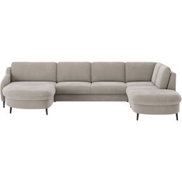 Sit & More Wohnlandschaft SIT & MORE, B:372cm H:90cm T:239cm, grau, 100% Polyester, Sofas, "Soul U-Form", wahlweise mit Bett und Bettkasten