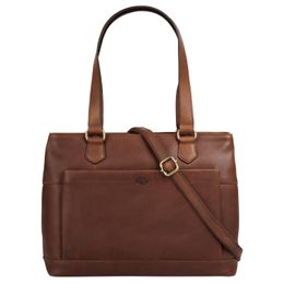 Pike PIKÉ Damen Shopper, braun, Leder, leicht glänzend, unifarben, Taschen, echt Leder