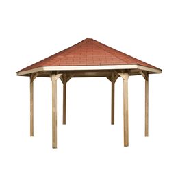 Pavillon Weka, braun, Garten, Pavillons, "Paradies 2", BxT: 399x461 cm