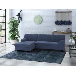 Ecksofa Inosign, B:239cm H:75cm T:152cm, blau, 100% Polyester, Wohnzimmer, Sofas, "Balme L-Form", Inkl. Zierkissen, wahlweise mit Bettfunktion