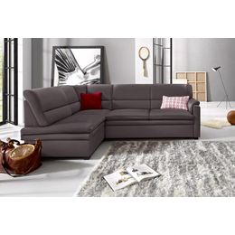 Sit & More Ecksofa SIT & MORE, B:245cm H:89cm T:161cm, braun, NaturLEDER (echtes Rindsleder), Korpus in Kunstleder SOFTLUX;Luxus-Microfaser (90% Polyester, 10%