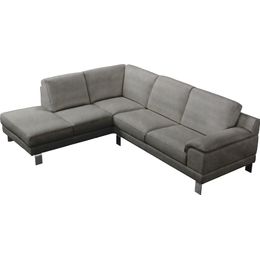 Ecksofa Egoitaliano, B:240cm H:84cm T:212cm, grau, Luxus-Micofaser Lederoptik (100% Polyester) ist ein neues technisches Gewebe mit einem visuellen