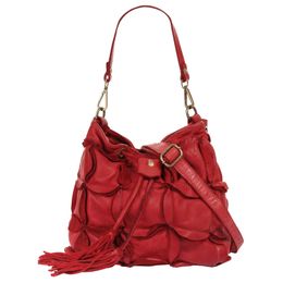 Samantha Look Damen Henkeltasche, rot, Leder, Taschen, echt Leder, Made in Italy
