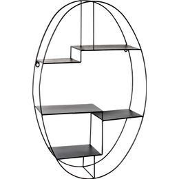 Wandregal HAKU, B:44cm H:71cm T:16cm, schwarz, Metall, Wohnzimmer, Regale, "23517", Breite 44 cm