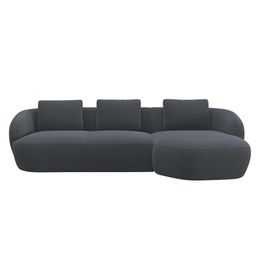 Wohnlandschaft FLEXLUX, B:276cm H:85cm T:146cm, grau, Sofas, "Torino, rund, L-Form, Sofa-Ecke mit Recamiere, Longchair-Sofa", Modernes, organisches