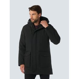 NO EXCESS Herren Parka "NO EXCESS Langer Mantel mit Kapuze", schwarz, Gr. L, 100% recycelter Polyester, Jacken