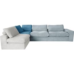 Ecksofa Alina, B:276cm T:226cm, bunt, Cord GCT (92% Polyester, 8% Nylon), Wohnzimmer, Sofas, "Sandy", mit losen Sitz und Rückenkissen, in modernem