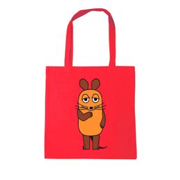 logoshirt Damen Henkeltasche "Baumwolltasche Die Sendung mit der Maus", rot, Baumwolle, bedruckt, Taschen, mit Sendung mit der Maus-Logo