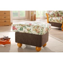 Hocker Home Affaire, B:62cm H:45cm T:50cm, braun, Chenille (70% Polyacryl, 30% Polyester);Chenille (70% Polyacryl, 30% Polyester) auf Korpus und
