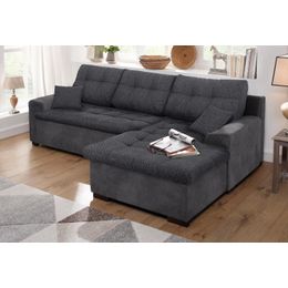 Ecksofa Home Affaire, B:247cm H:75cm T:150cm, schwarz, 100% Polyester Luxus-Microfaser/Struktur;100% Polyester PRIMABELLE/Webstoff;100% Polyester