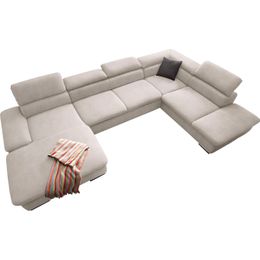 Sit & More Wohnlandschaft SIT & MORE, B:350cm H:94cm T:226cm, grau, Struktur fein (97% Polyester, 3% Polyamid);Luxus-Microfaser ALTARA NUBUCK (95% Polyester, 5%