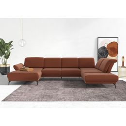 Wohnlandschaft Inosign, B:382cm H:88cm T:242cm, rosa, 95% Polyester, 5% Polyamid, Sofas, "Coco U-Form", Sitztiefen-, Arm- und Kopfteilverstellung,