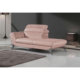 Recamiere Egoitaliano, B:180cm H:100cm T:110cm, rosa, Leder &raquo;NUVOLE&laquo; (Echtes Rindsleder). Halbnat&uuml;rliches, halbnarbiges Rindsleder mit einer