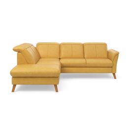 Sit & More Ecksofa SIT & MORE, B:250cm H:91cm T:220cm, gelb, 100% Polyester, Wohnzimmer, Sofas, "Romero L-Form", wahlweise mit oder ohne TV-Funktion,