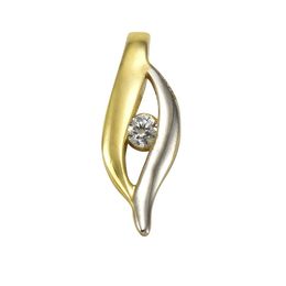 Vivance Damen Kettenanh&auml;nger "375/- Gelbgold bicolor Zirkonia", one-size, Gold, 0,7 g, bunt, Gold, Schmuckanh&auml;nger