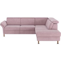 Ecksofa Home Affaire, B:259cm H:85cm T:227cm, rosa, 100% Polyester, Wohnzimmer, Sofas, "Calypso L-Form", mit Relaxfunktion motorisch im Sofa 2,5-
