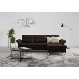 Ecksofa Inosign, B:275cm H:89cm T:175cm, braun, 100%Polyester, Wohnzimmer, Sofas, "Palm Beach L-Form", Federkern, mit Sitztiefenverstellung,