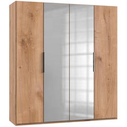 Kleiderschrank wimex, B:200cm H:216cm T:58cm, braun, Schlafzimmer, Schränke, "Level by fresh to go", mit Spiegeltüren
