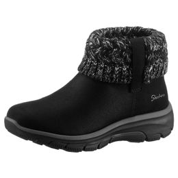Skechers Damen Schlupfboots "EASY GOING-COZY WEATHER", Gr. 35, schwarz, Velourslederimitat, Wolle, Schuhe, Schlupfstiefel, Winterstiefel, Boots mit