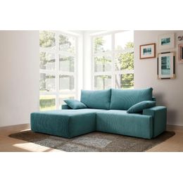 Ecksofa, B:240cm H:92cm T:177cm, blau, exxpo - SOFA FASHION, Wohnzimmer, Sofas, "Orinoko, aktuelles Design und hoher Sitzkomfort, L-Form", inkl.