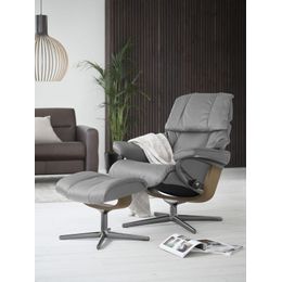 Relaxsessel stressless, B:83cm H:100cm T:76cm, grau, Leder BATICK: BATICK ist ein leicht korrigiertes, durchgefärbtes und genarbtes Möbelleder, bei
