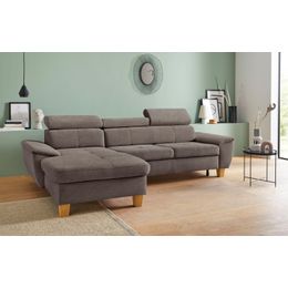 Ecksofa, B:280cm H:79cm T:167cm, braun, exxpo - SOFA FASHION, Luxus-Microfaser Vintageoptik (100% Polyester);Webvelours (92% Polyester, 8% Nylon),
