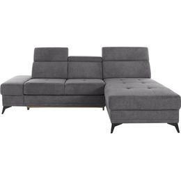 Ecksofa Inosign, B:246cm H:83cm T:173cm, grau, Webstoff (100% Polyester);Luxus-Microfaser Paris (90% Polyester/10% Polyamid);Struktur fein (100%