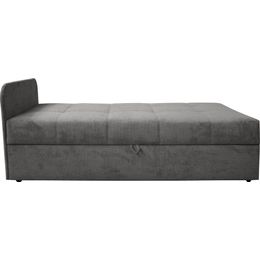 Schlafsofa Alina, B:205cm H:73cm T:91cm, grau, Struktur fein XBO (100% Polyester), Kinderzimmer, Sofas, "Marla", inkl. Stauraum, Armlehne wahlweise