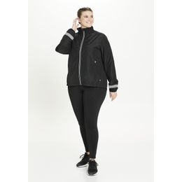 Q BY ENDURANCE Damen Laufjacke "VENEE", schwarz, Gr. 48, bedruckt, unifarben, 100% Polyester, Jacken, in großen Großen verfügbar