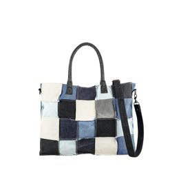Damen Schultertasche "Patchwork Jeans", Collezione Alessandro, blau, Baumwolle, Taschen, aus 45 Jeanspatches genäht
