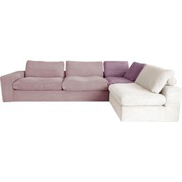 Ecksofa Alina, B:276cm T:226cm, bunt, Cord GCT (92% Polyester, 8% Nylon), Wohnzimmer, Sofas, "Sandy", mit losen Sitz und Rückenkissen, in modernem