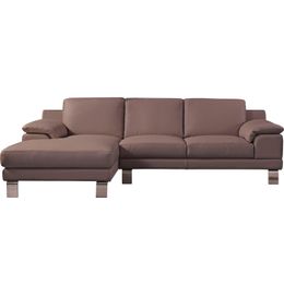 Ecksofa Egoitaliano, B:236cm H:84cm T:152cm, beige, Leder »BULL« (echtes Rindsleder). Geschliffenes, pigmentiertes und behandeltes Rindsleder mit