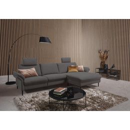 Ecksofa Places of Style, B:272cm H:85cm T:182cm, grau, 95% Polyester, 5% Nylon, Wohnzimmer, Sofas, "Sarsina: mit Tonnentaschen-Federkern, perfekt zum