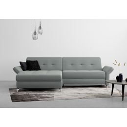 Ecksofa Inosign, B:284cm H:89cm T:179cm, grau, 100% Polyester, Wohnzimmer, Sofas, "Maredo L-Form", Federkern, wahlweise auch mit Kopfteil- und